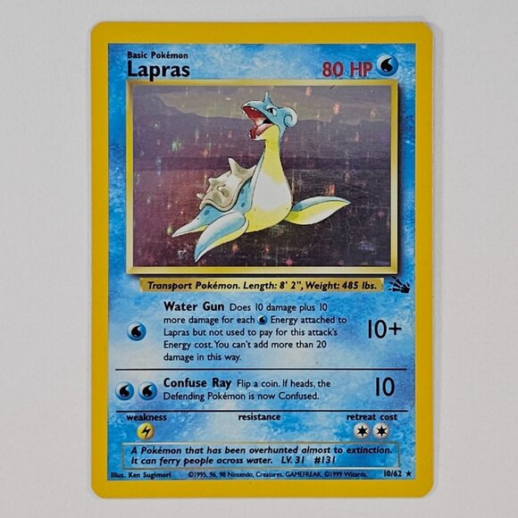 Toys | Pokemon Card Lapras Holo Rare 162 Fossil Wotc Vintage | Poshmark